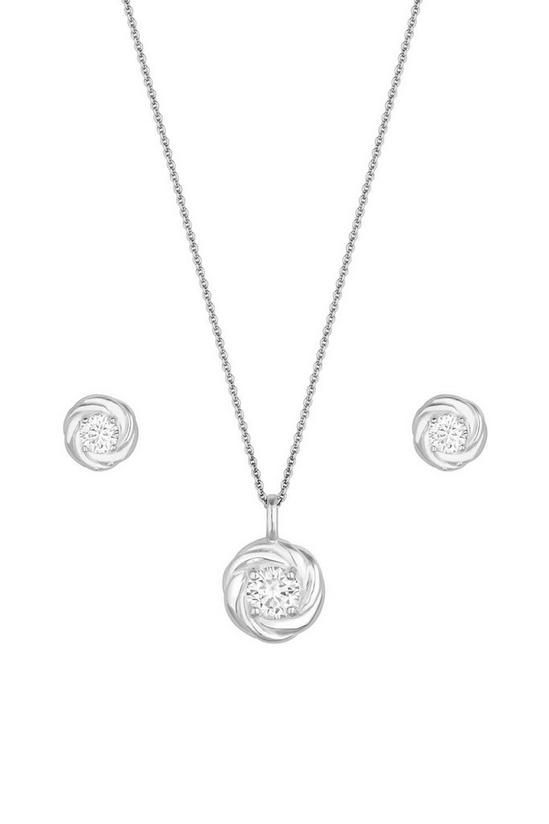 Jewellery Sterling Silver 925 Cubic Zirconia Knot Set T Boxed